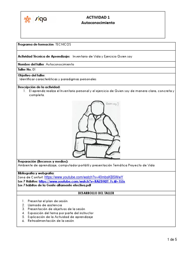 Actividad Autoconocimiento | PDF