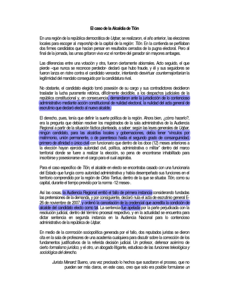 El Caso de La Alcaldía de Tlon David Blanco | PDF | Juez | Caso de ley