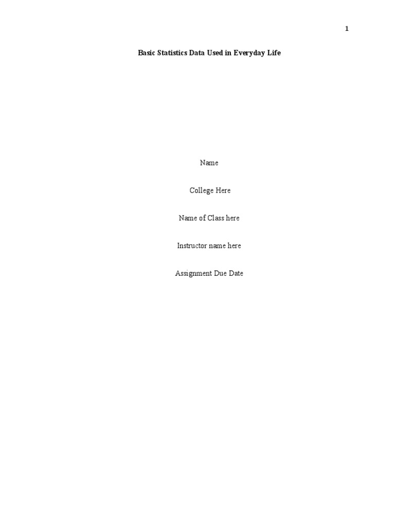 Basic Statistics Data Used in Everyday Life - Edited | PDF