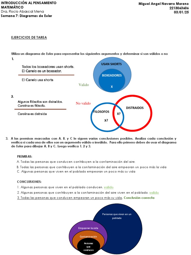 Ejercicios de Tarea Diagramas de Euler 7 | PDF | Expresiones lógicas | Verdad