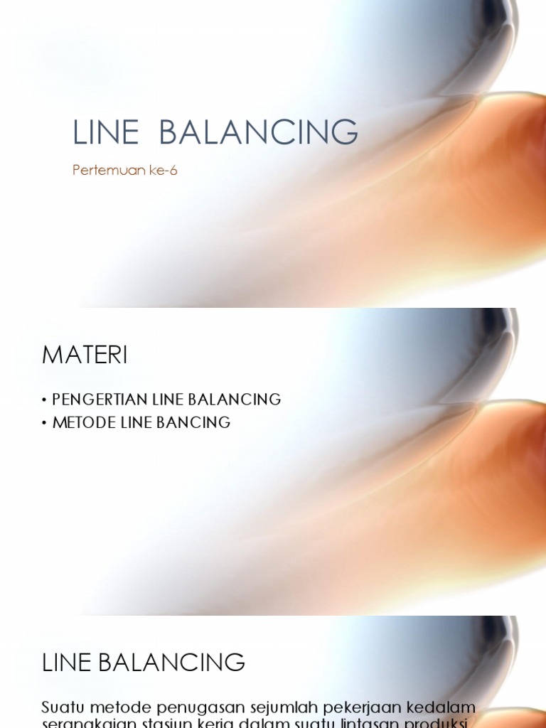 Pertemuan 6 LINE BALANCING | PDF | Teknologi & Rekayasa