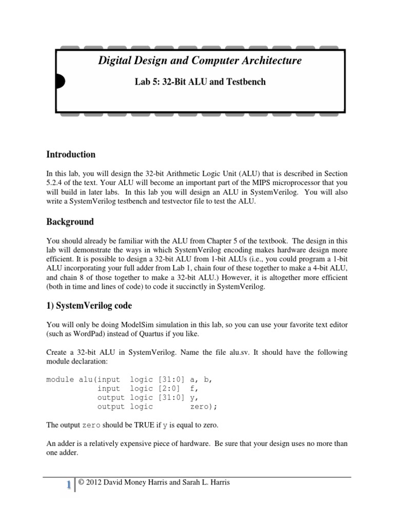 DDCA Lab05 | PDF | Computing | Computer Engineering