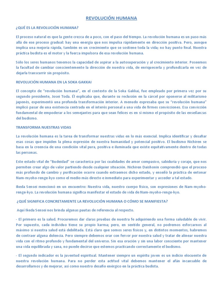 La Revolución Humana: Transformación Vital | PDF | Relaciones ...