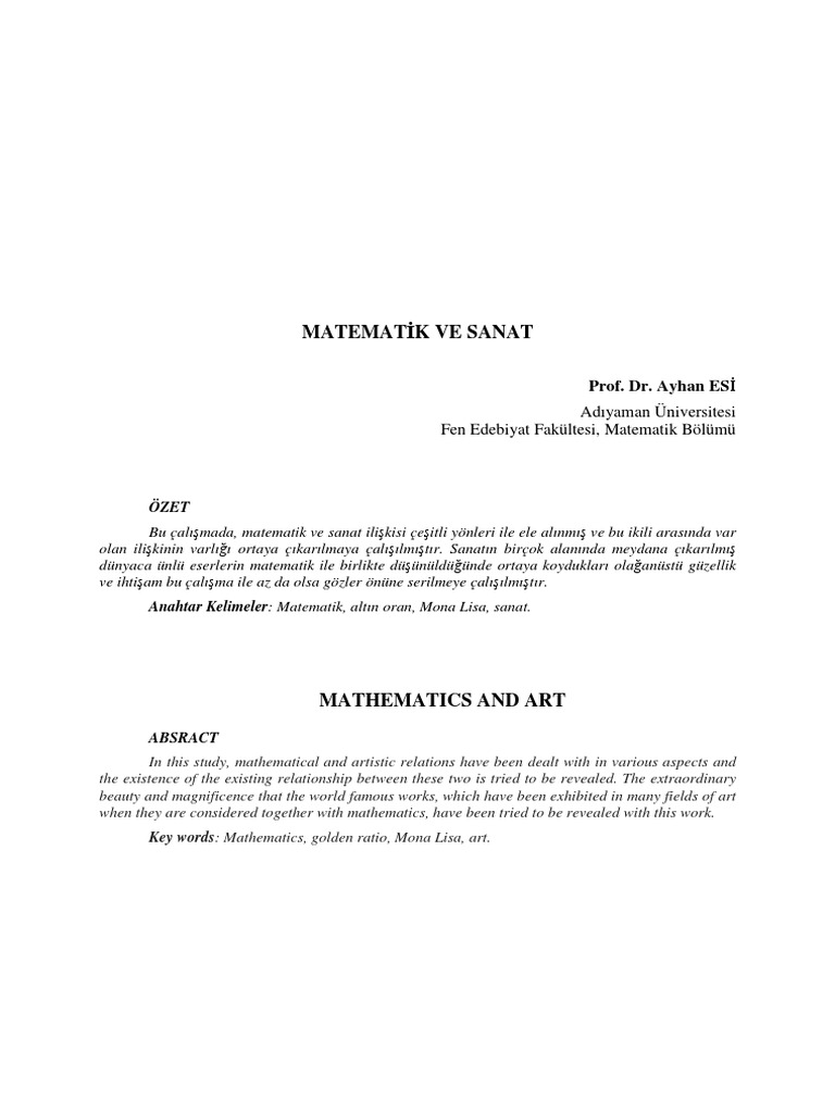 Matematik Ve Sanat | PDF