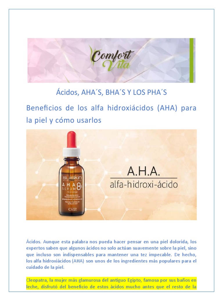 Ácidos, Aha S, Bha S Y Los Pha S Beneficios de Los Alfa Hidroxiácidos (AHA) para La Piel y Cómo ...