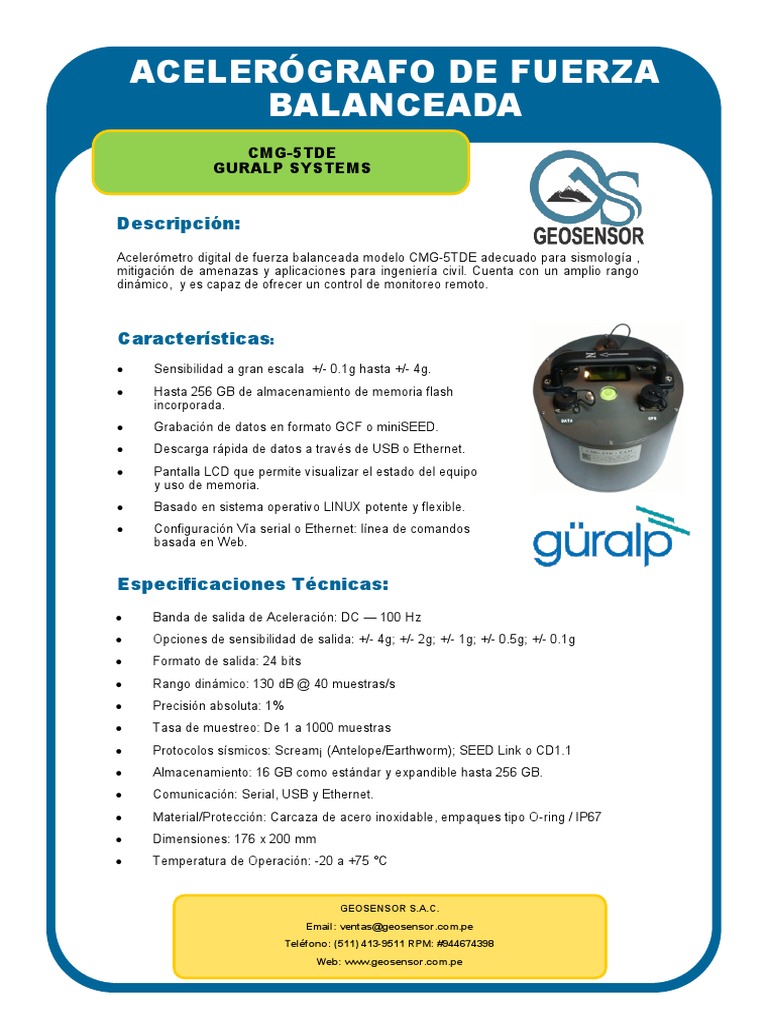 CMG-5TDE (Geosensor) | PDF | Ciencia y matemáticas | Informática