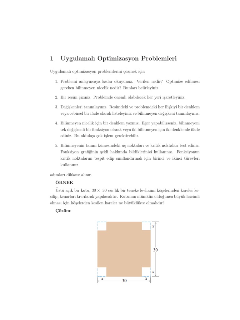 1 Uygulamalı Optimizasyon Problemleri | PDF
