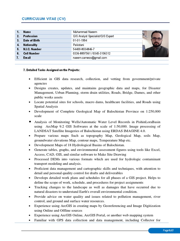 Curriculum Vitae (CV) : 1. Name 2. Profession 3. Date of Birth 4 ...