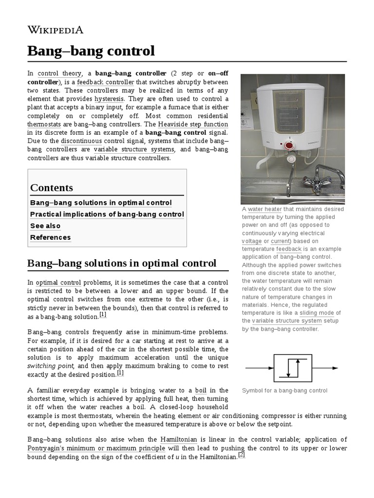 Bang Bang Control Pdf Mathematics Applied Mathematics