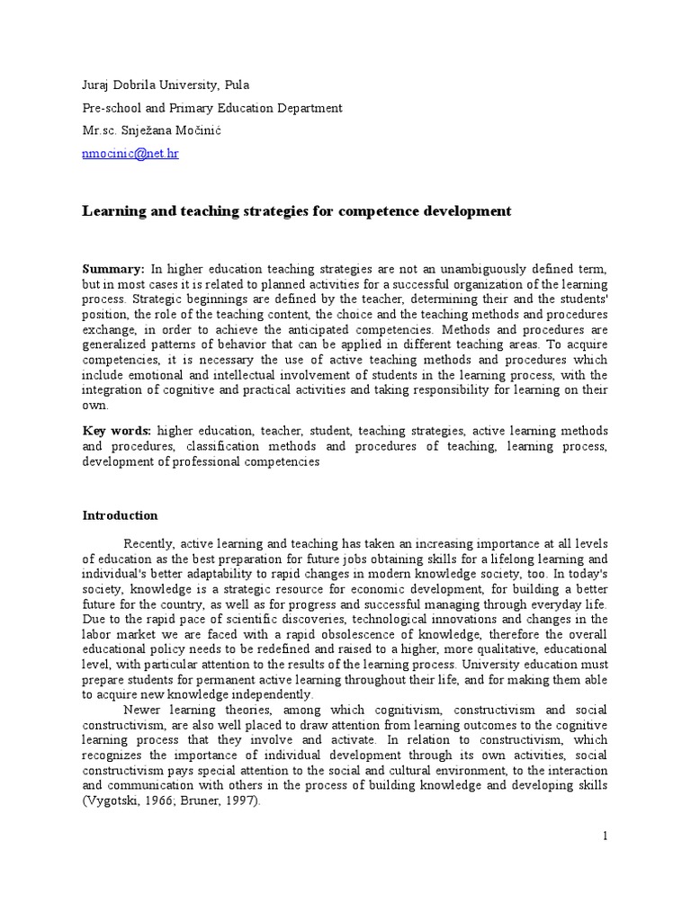 Active Learning Strategies in Higher Education | PDF | Teaching Method | Learning