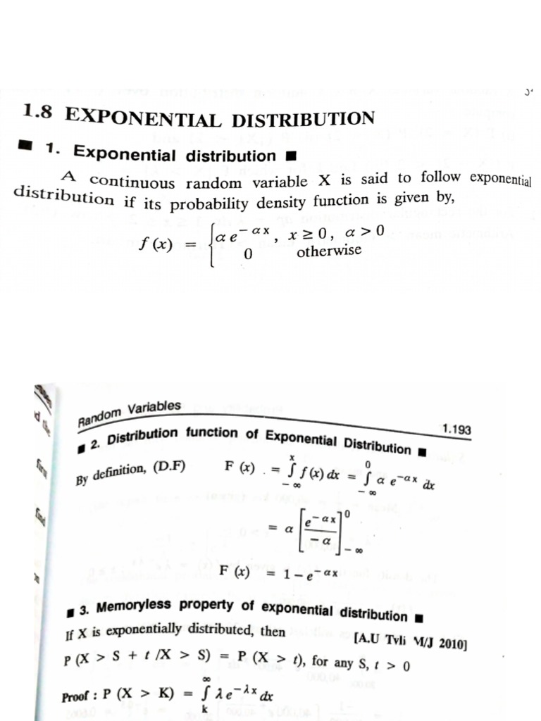 Exponential Distribution Pdf