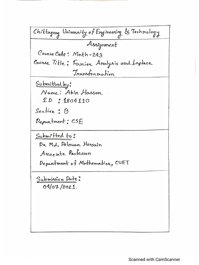 Abir Math 243 Assignment | PDF