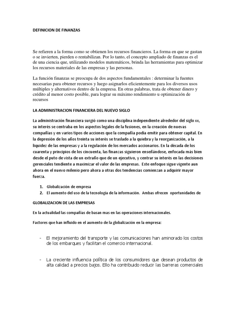 Definicion de Finanzas Tab | PDF | Ciencias económicas | Business