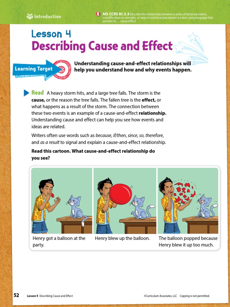 Describing Cause and Effect: Lesson 4 | PDF | Rain | Cloud