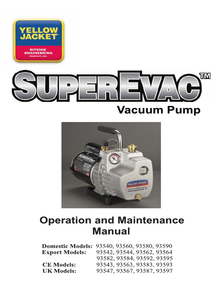 Yellow Jacket SuperEvac Vacuum Gauge 93580 Manual | PDF