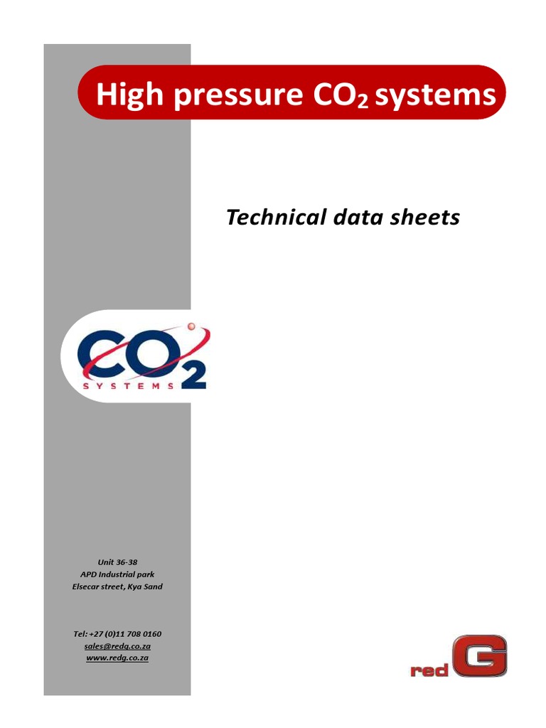 CO2 Technical Data Sheets - 2020 UL FM VDS | PDF | Carbon Dioxide | Valve