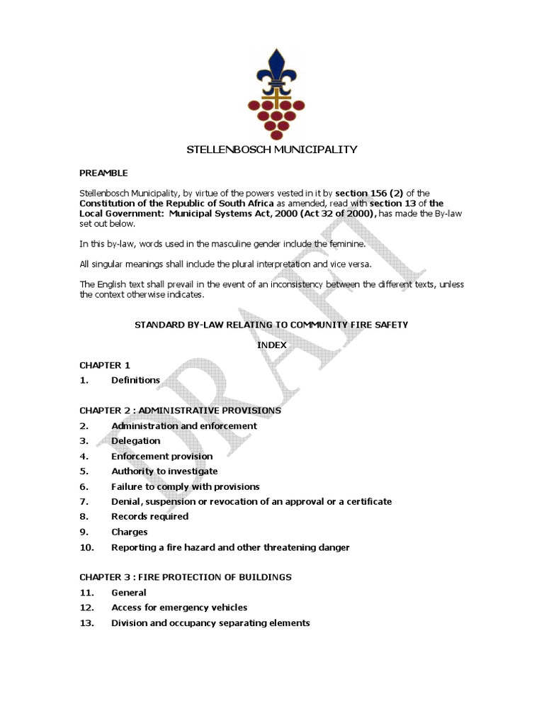 Community Fire Safety By-Law | PDF | Fires | Fire Safety