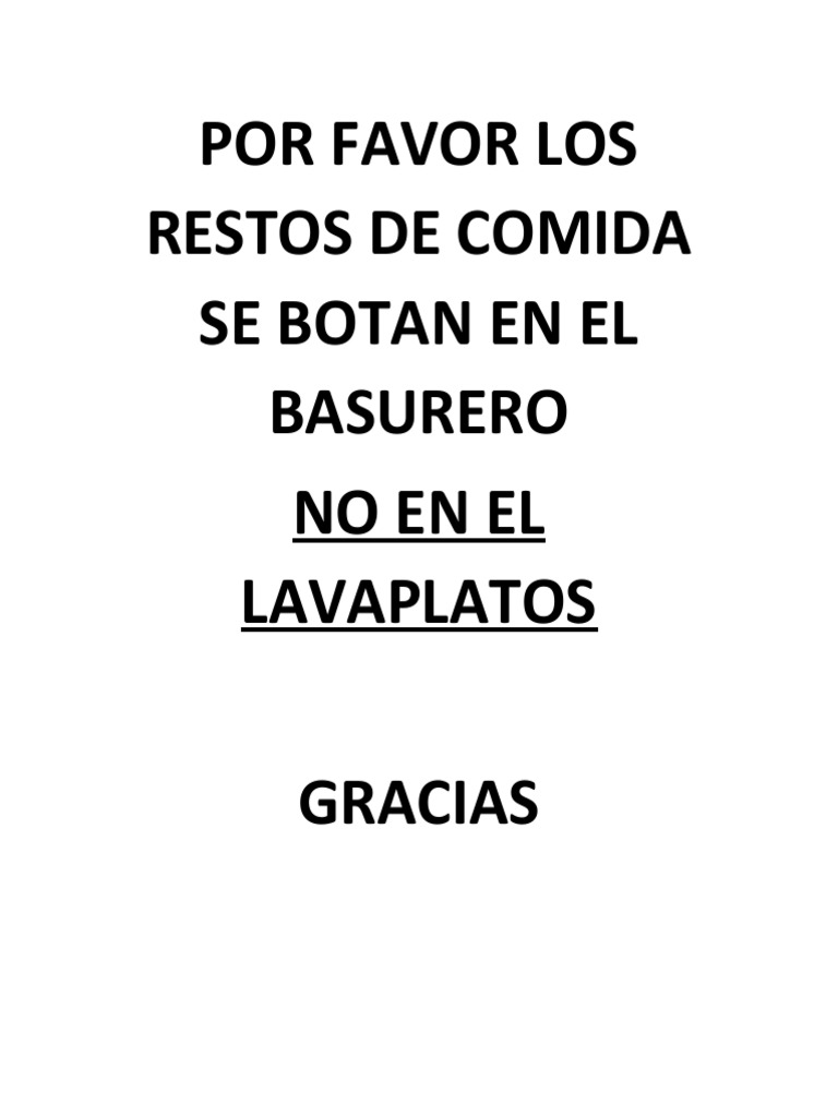 Botar restos de comida en basurero | PDF