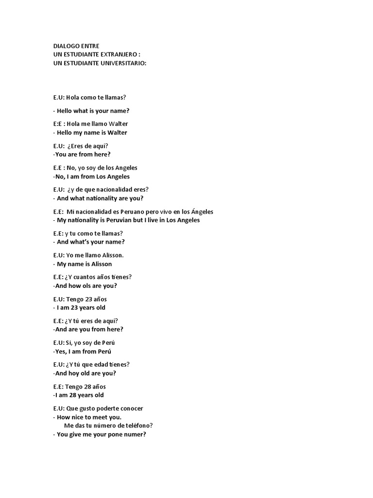 DIALOGO Ingles | PDF