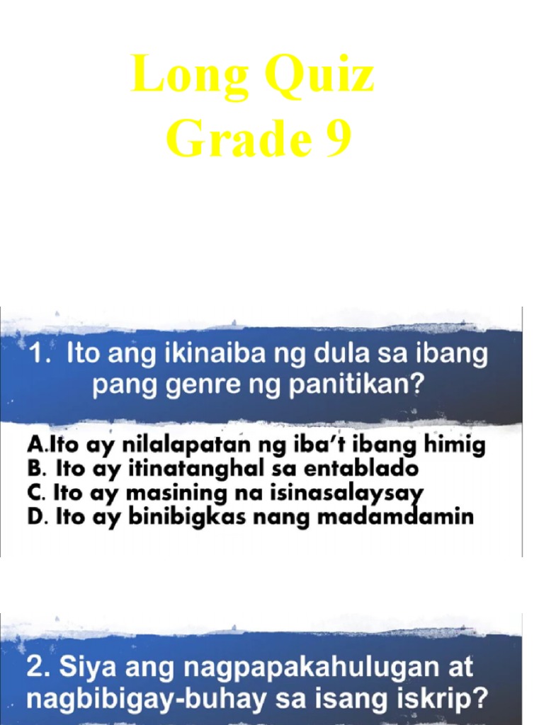 G9 Quiz | PDF