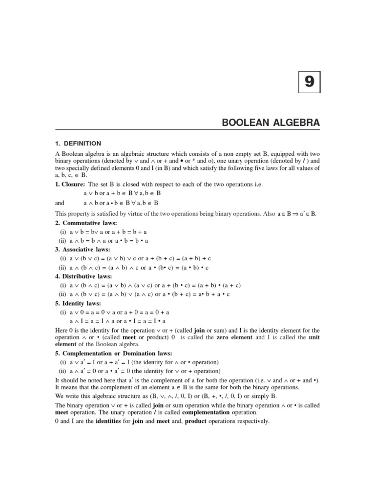 Álgebra Booleana e Propriedades | PDF | Boolean Algebra | Teaching ...