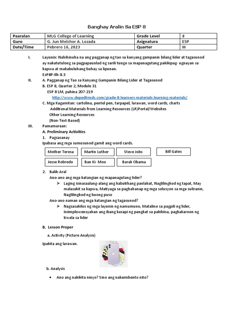 Lesson Plan Esp | PDF