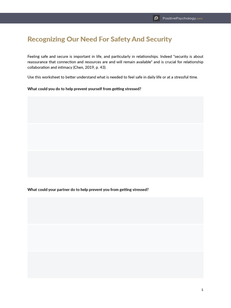 Safety and Security Worksheets | PDF