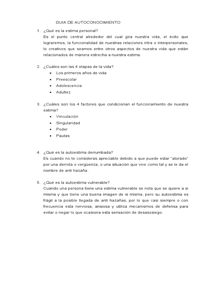 Guia de Autoconocimiento | PDF