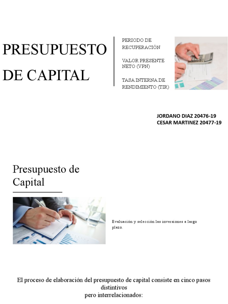 Presupuesto de Capital Diapositivas | PDF