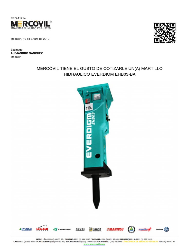 Martillo - Ehb 03 | PDF | Hidráulica | Martillo