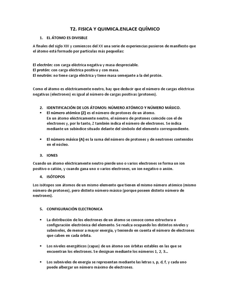 ENLACE QUMICO 4º ESO | PDF | Ion | Enlace covalente ENLACE QUMICO 4º ESO | PDF | Ion | Enlace covalente
