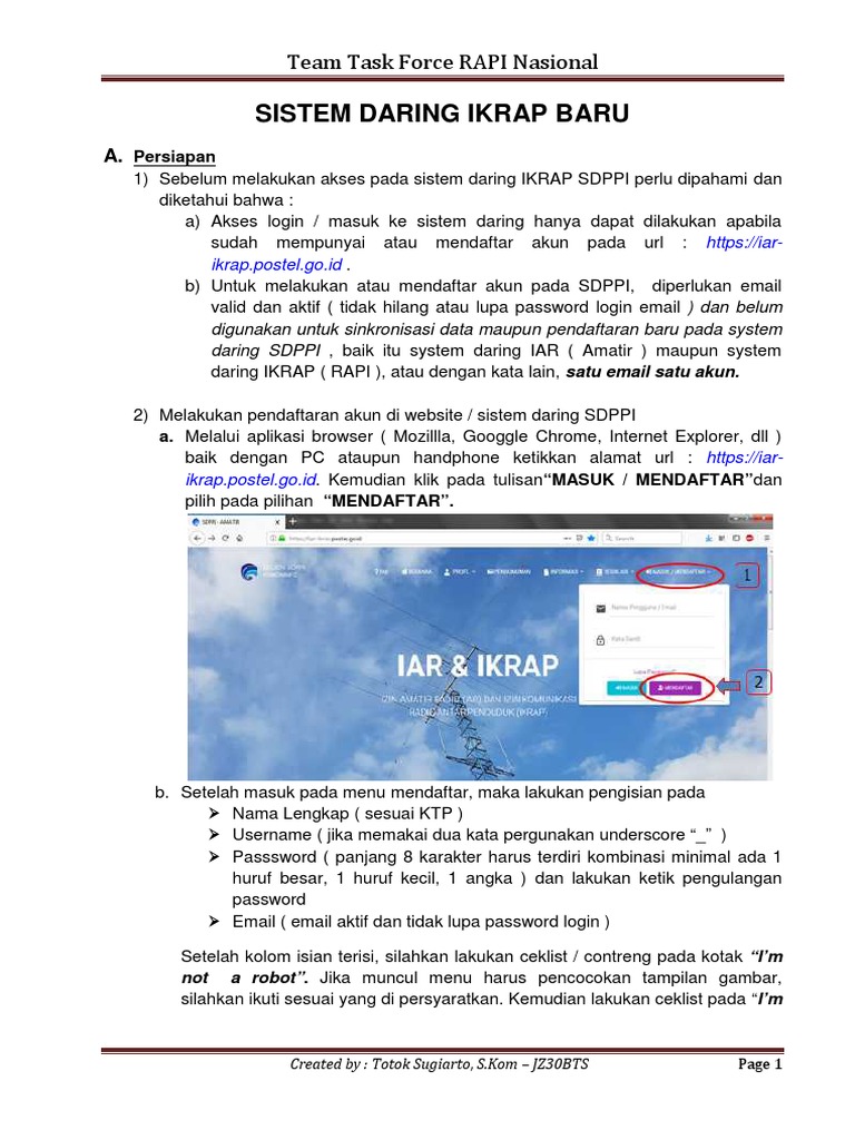 Panduan Pendaftaran IKRAP RAPI | PDF