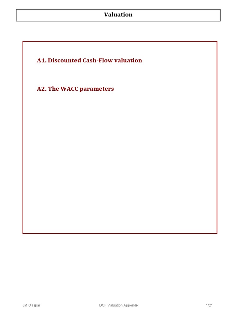 Handout Appendix DCF Valuation 2023 | PDF | Valuation (Finance) | Capital Structure