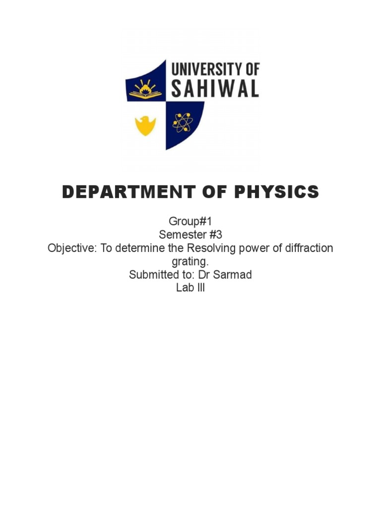 Resolving Power Of Diffraction Grating Pdf