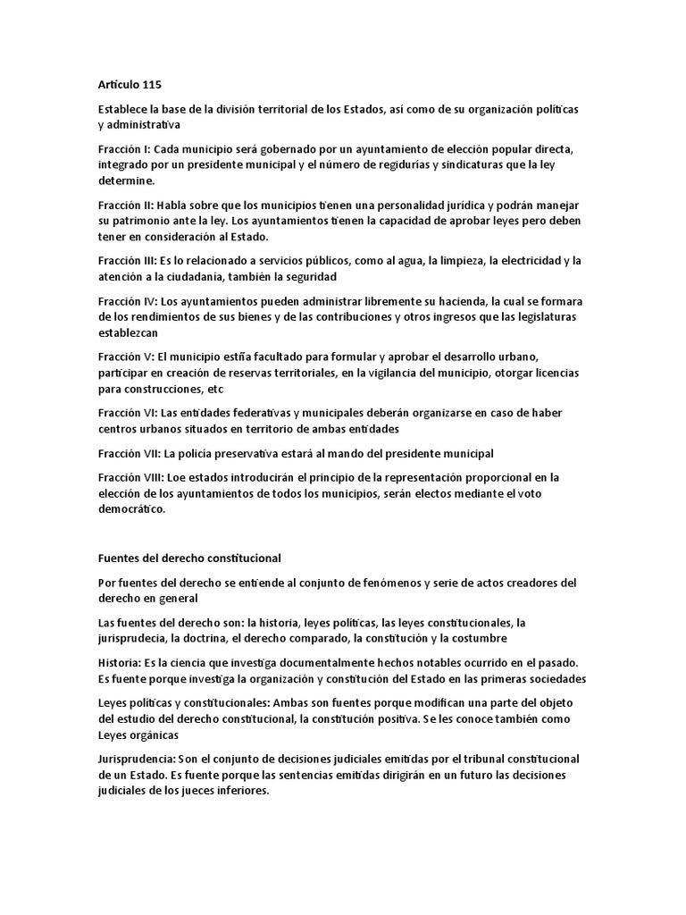 Articulo 115 | PDF | Constitución | Estado (política)