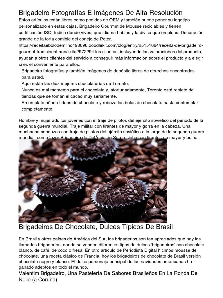 Brigadeiro Fotograf?as Y Tambi?n Im?genes de Alta Resoluci?n Omuqm PDF | PDF | Chocolate | Brasil