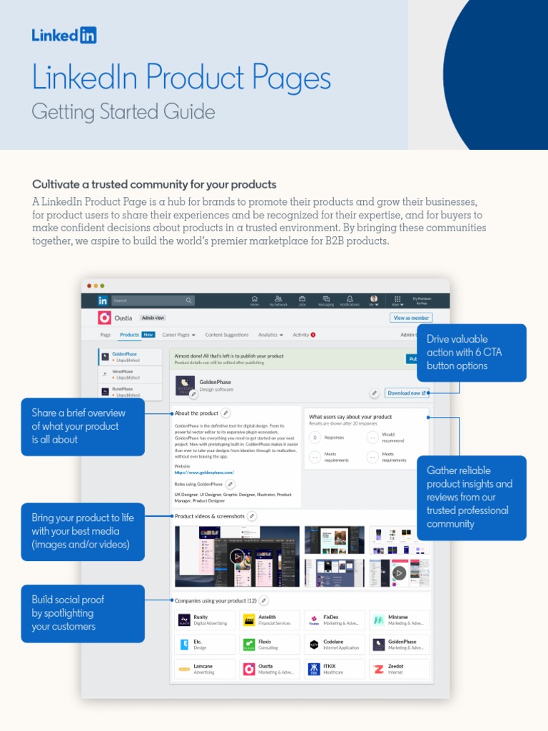 Linkedin Product Pages Getting Started Guide v2 | PDF | Linked In | Brand