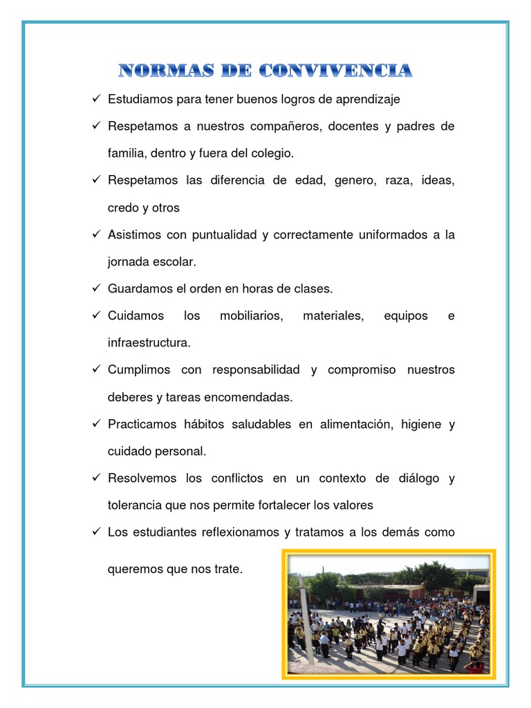 Normas de Convivencia | PDF