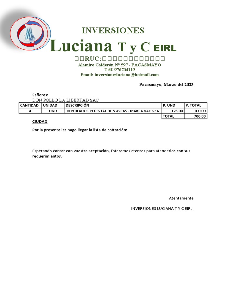Coti. Ventilador | PDF