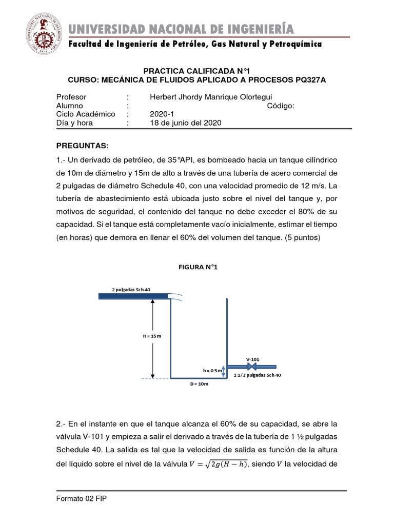 Universidad Nacional de Ingeniería: Facultad de Ingeniería de Petróleo, Gas Natural y ...