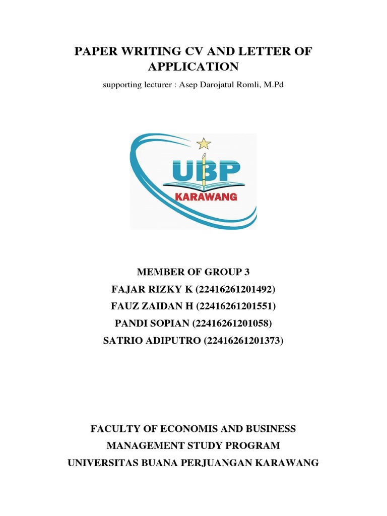 Writing CV and Letter of Application Group 3 | PDF | Communication ...
