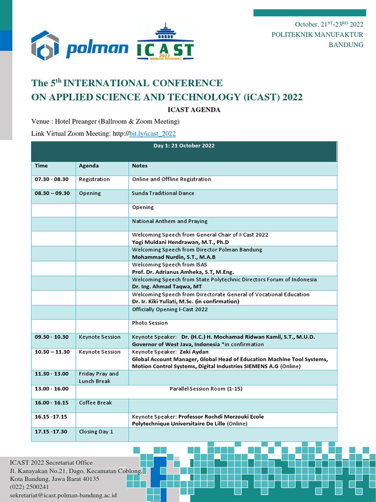 ICAST 2022 Conference Agenda and Parallel Sessions | PDF | Internet Of ...
