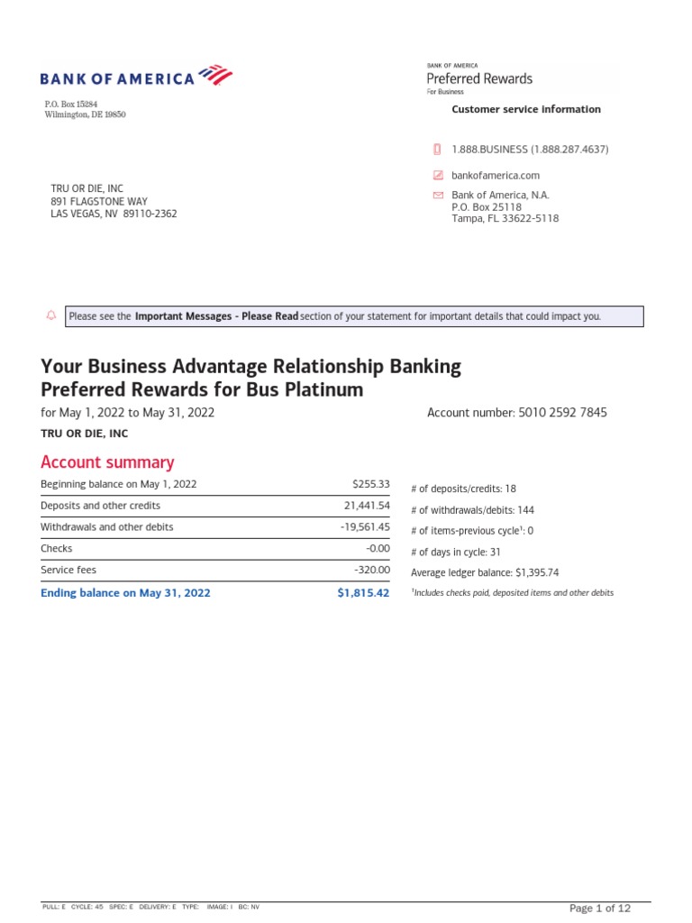 Your Business Advantage Relationship Banking Preferred Rewards For Bus ...