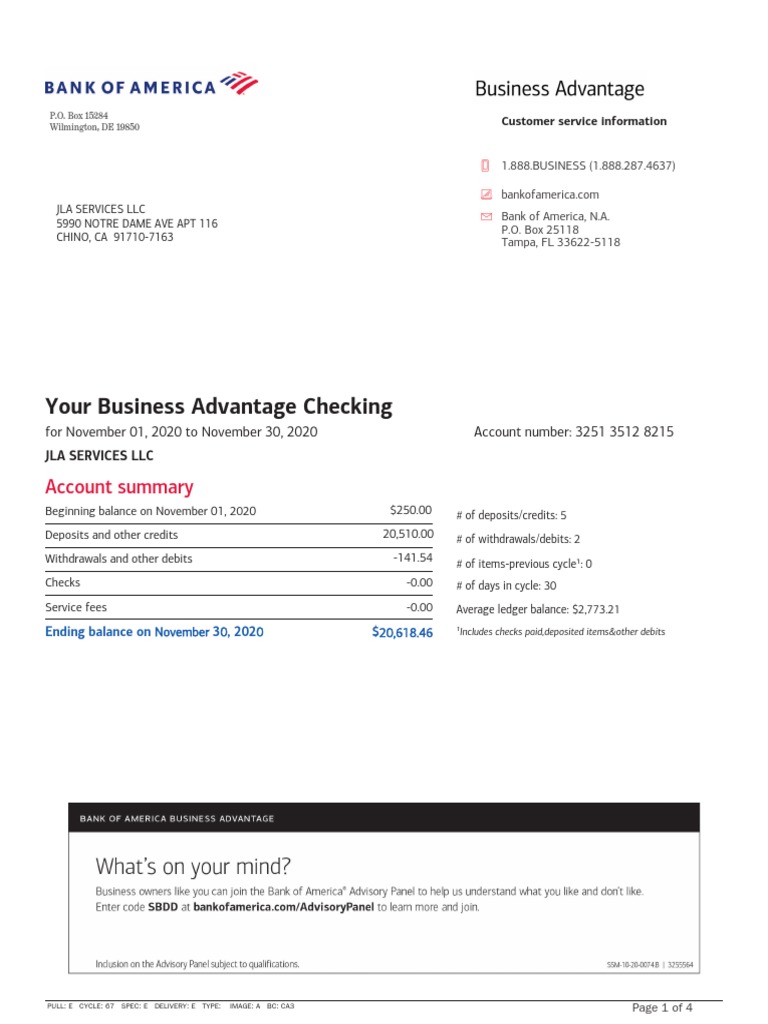 Your Business Advantage Checking: Account Summary | PDF | Deposit Account | Credit Card