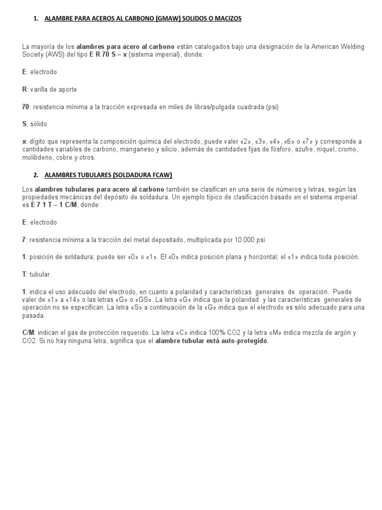 Alambre para Aceros Al Carbono | PDF | Construcción | Soldadura