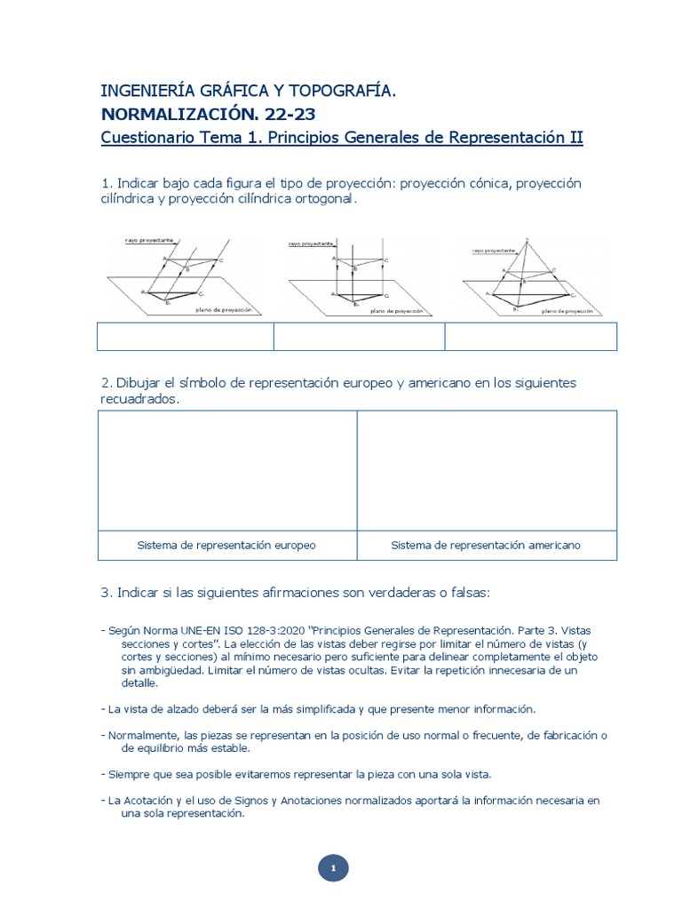 Cuestionario 2. Principios de Representación | PDF