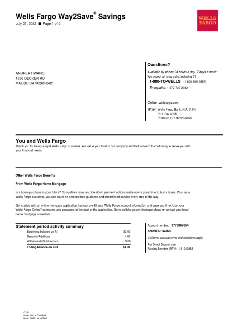 WellsFargo | PDF | Overdraft | Transaction Account