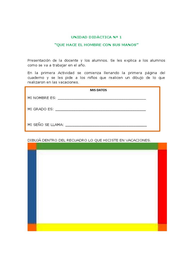 Unidad 1 - Tercer Grado - 2023 | PDF