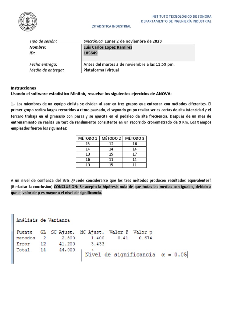 Tarea 20 Anova | PDF