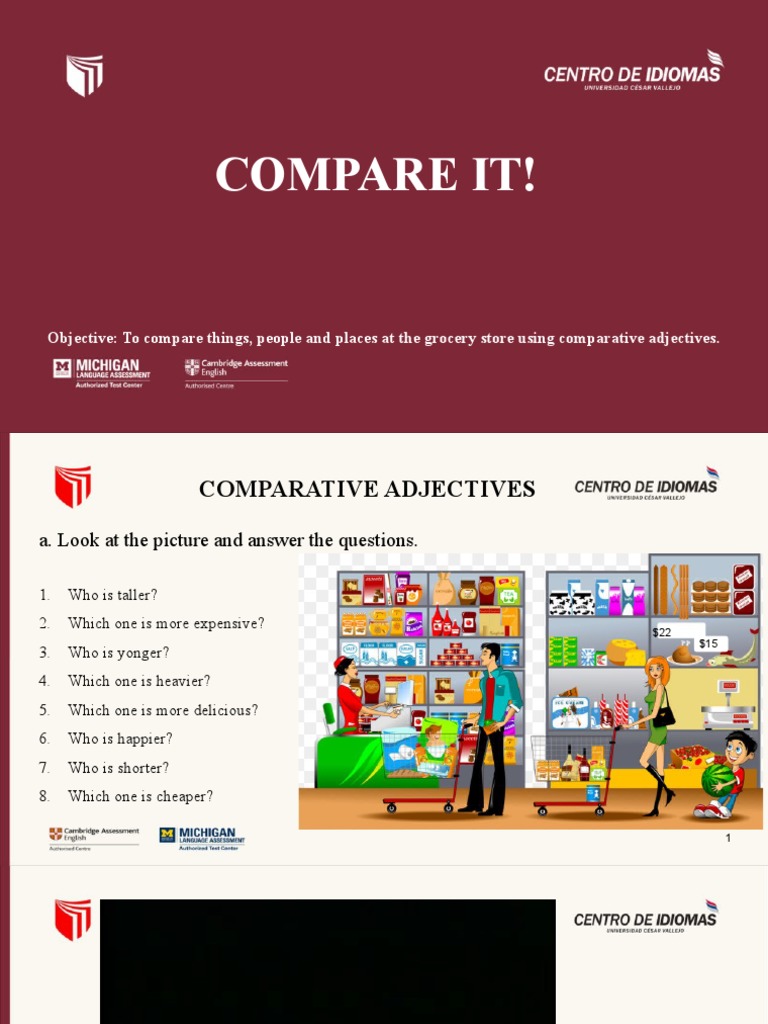 Compare It!: Objective: To Compare Things, People and Places at The ...